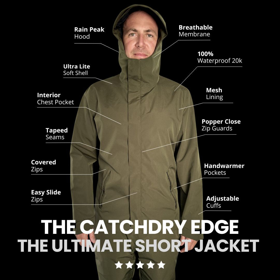 Catchdry Edge - Mesh Lined Waterproof Fishing Coat